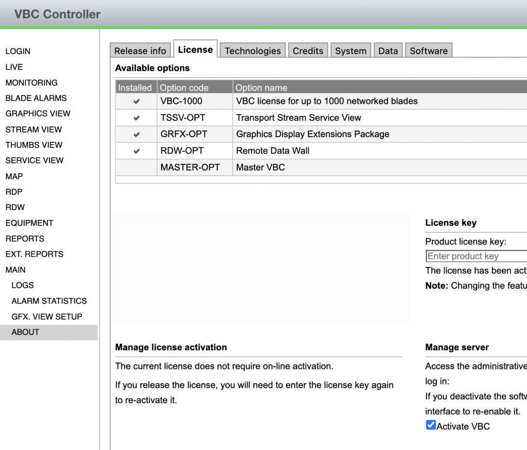 VBC Server - Bridge Technologies